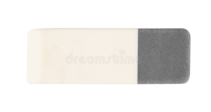 New Double Eraser Isolated on White, Top View. School Stationery Stock ...
