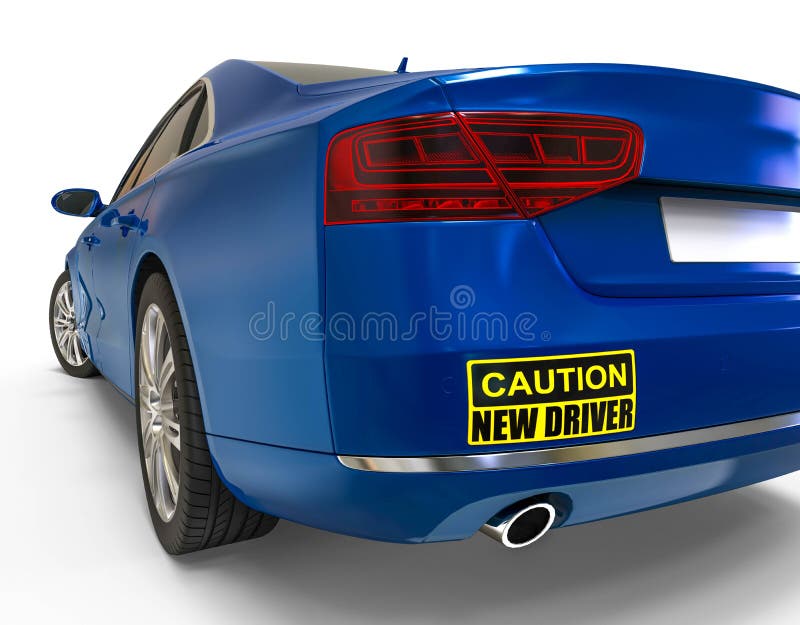 New Driver Bumper Sticker Concept Stock Illustration - Illustration of ...
