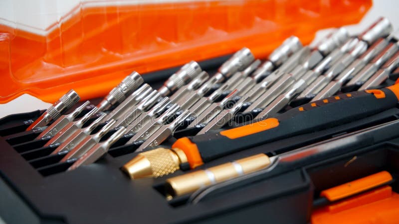 Driver set in a box stock photo. Image of builder, bits - 170424988