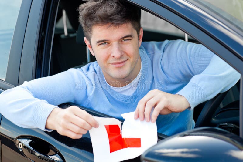 Tearing Up L Plate after Passing Driving Test Stock Image - Image of ...