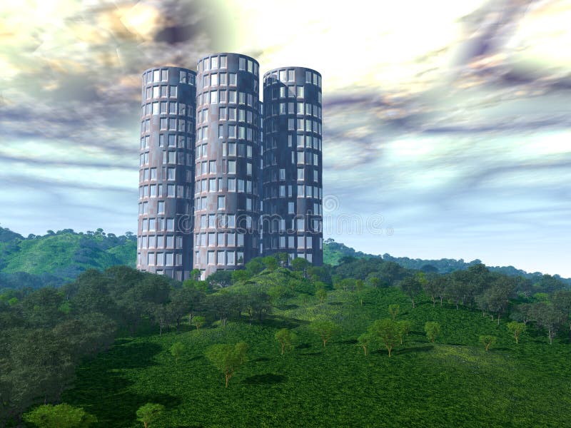 New Earth 4 stock illustration. Illustration of city, colourful - 782713