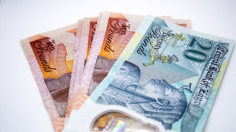 New Egyptian banknotes stock photo. Image of coin, money - 283561440