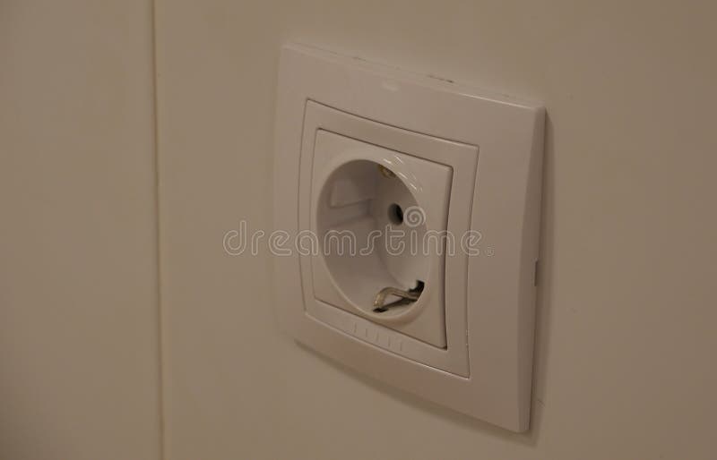 New Electric Switch in a White Wall Stock Image - Image of electricity ...