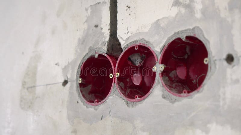 New Electrical Plastic Box Sockets and Electrical Cables Stock Footage ...