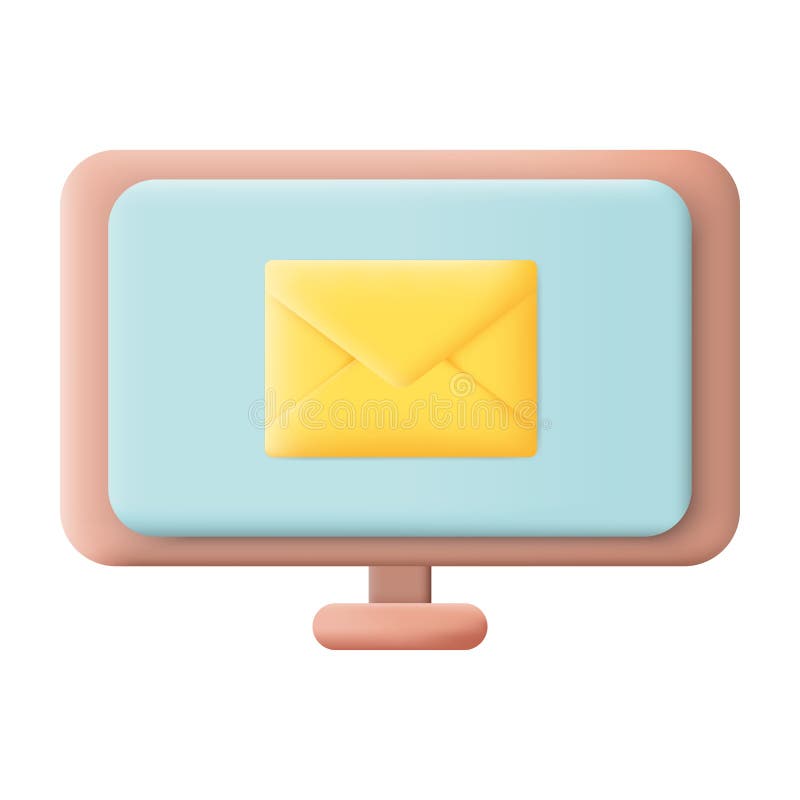 New Email on Computer Screen Isolated Stock Vector - Illustration of ...