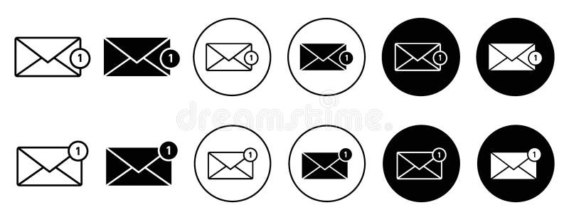 New Email Icon Outline Flat Icon Stock Vector - Illustration of ...