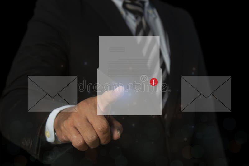 New Email Notification Concept, Business People Touch Email Icon Stock ... New Email Notification Concept, Business People Touch Email Icon Stock ...