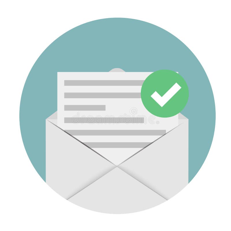 New Email Notification Concept with Envelope and Green Check Mark ...