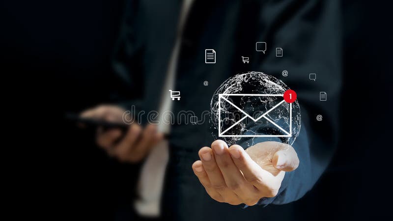 New Email Notification Icon, Business Communication Technology Stock ...