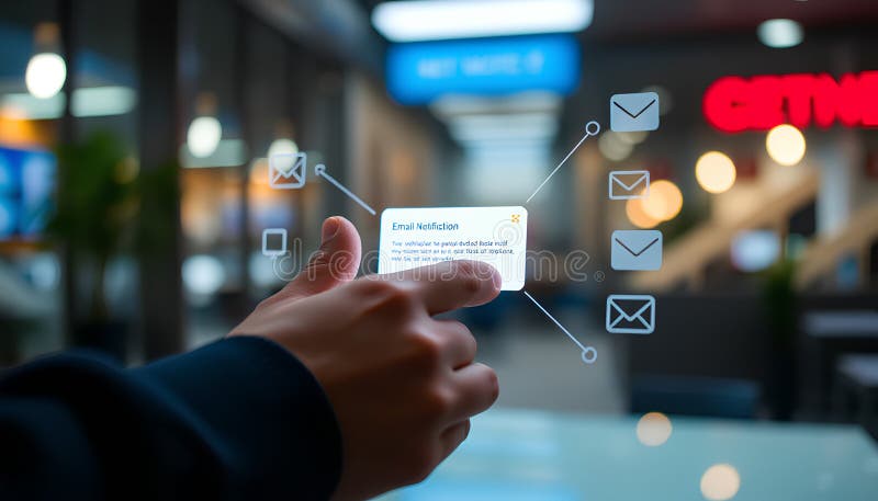 New Email Notification Interaction Concept. a Person Interacting with ...
