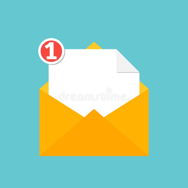 New Email Notification. Message Envelope Icon Vector Illustration in ...