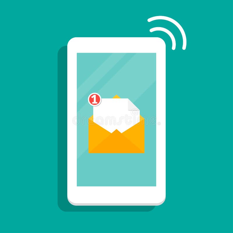 New Email Notification on Laptop, Computer Symbol Flat Cartoon Design ...