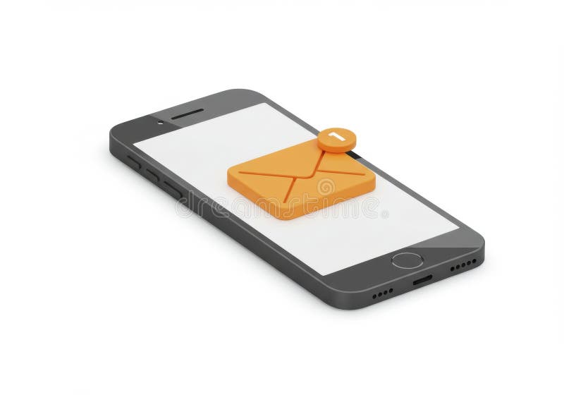 New Email Notification on Mobile Phone Screen Stock Illustration ...