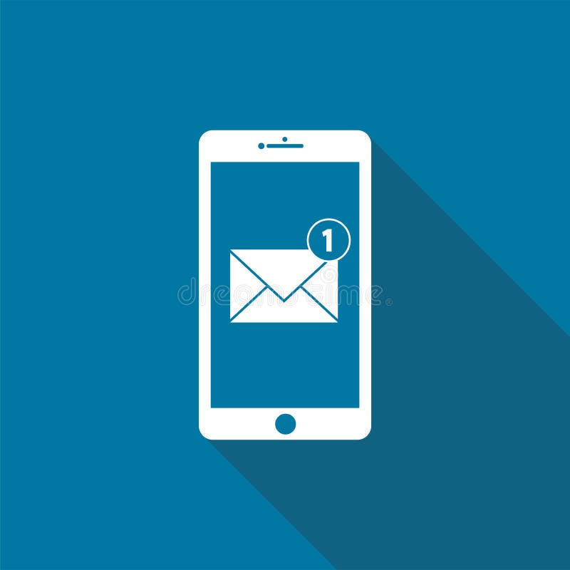 New Email Notification on Mobile Phone Vector Illustration Stock Vector ...