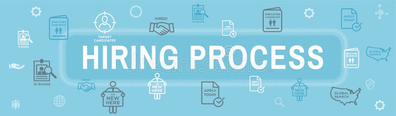 New Employee Hiring Process Icon Set and Web Header Banner Stock Vector ...