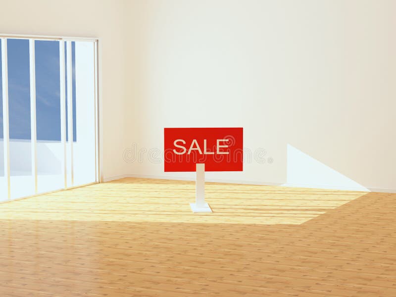 New Empty Apartment for Sale Stock Illustration - Illustration of money ...