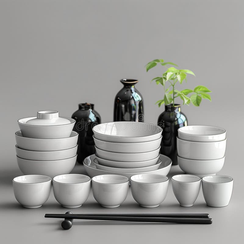 New empty asian tableware stock illustration. Illustration of ...