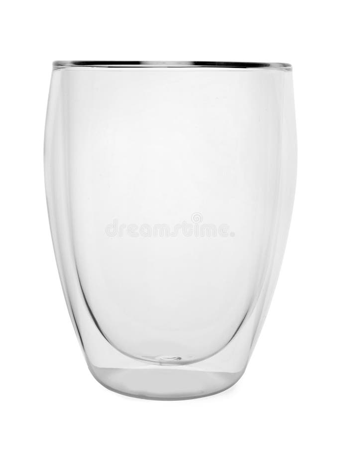 New Empty Clear Glass on White Background Stock Photo - Image of ...