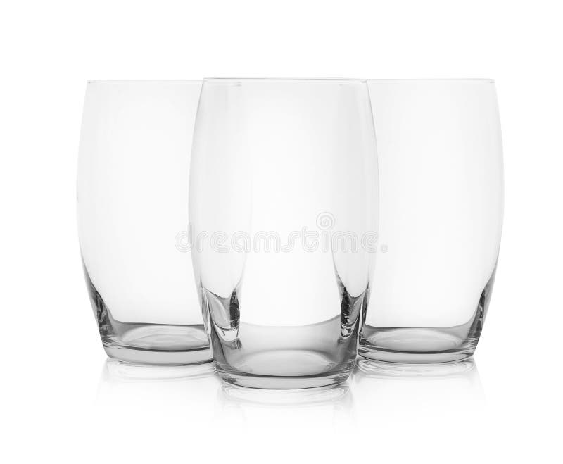 New Empty Clear Glass Isolated on White Stock Photo - Image of clear ...