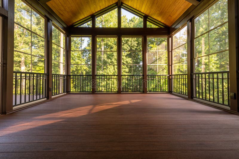 New and Empty Covered Porch Stock Image - Image of relaxation, outdoor ...