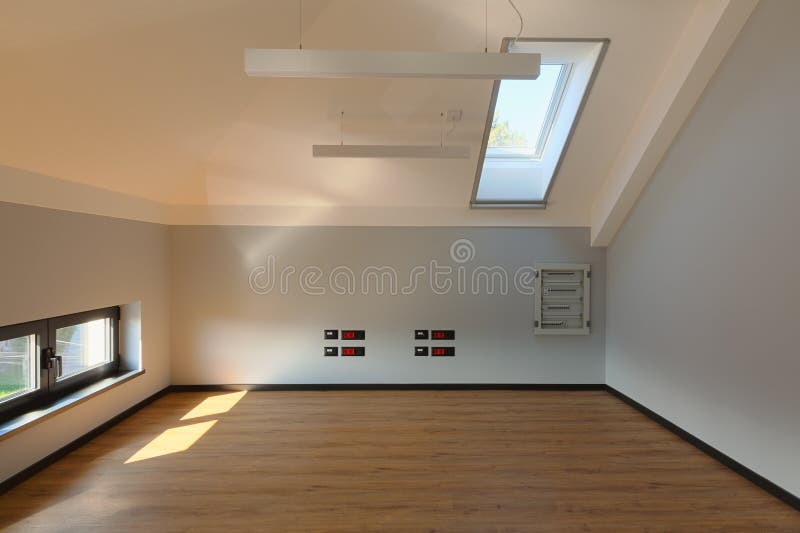 New Empty Loft Room stock photo. Image of frame, estate - 203888542