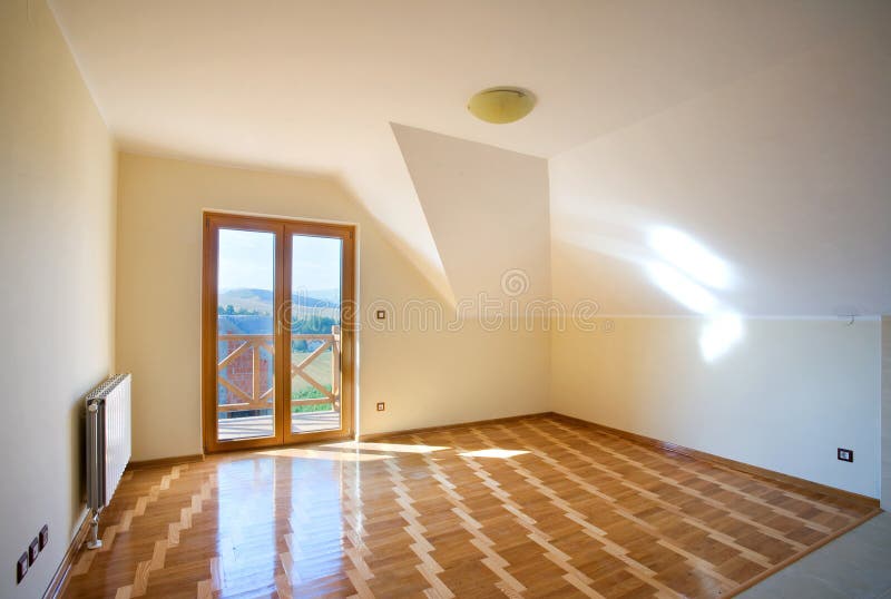 Empty Room Newly Renovated - Store / Shop with Wooden Floor and Stock ...