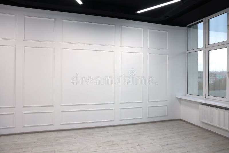 New Empty Room with Clean Windows and Light Walls Stock Image - Image ...