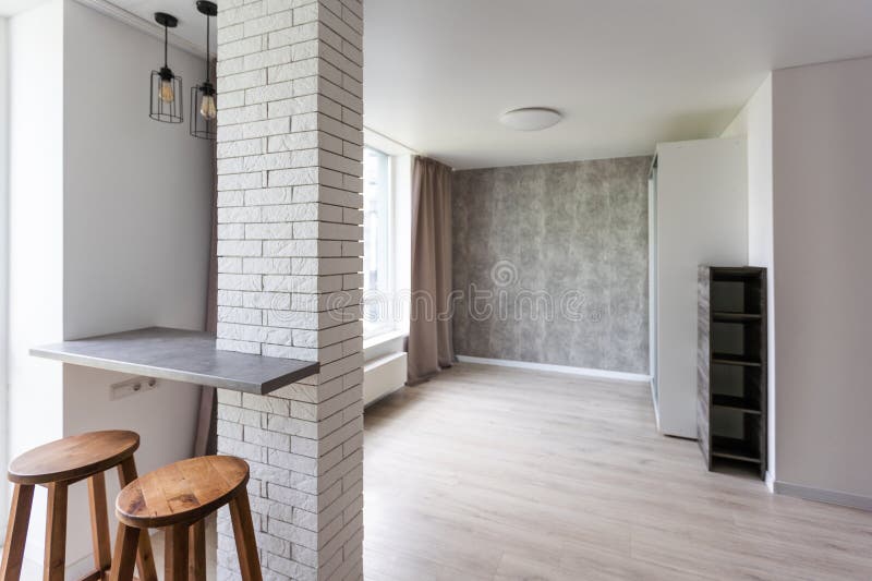 New Empty Small Room in Renovated Home Stock Image - Image of home ...