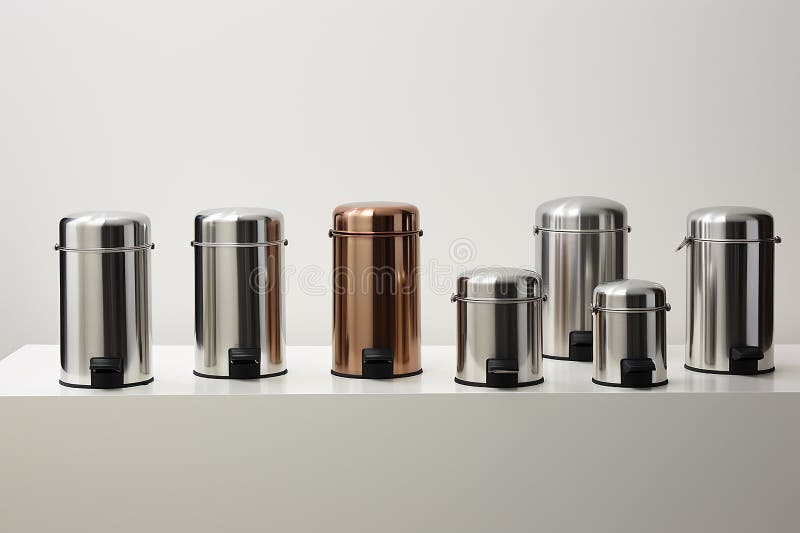 New Empty Trash Cans on White Background Stock Illustration ...