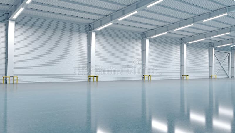 New Empty Warehouse or Factory Open Space Stock Illustration ...