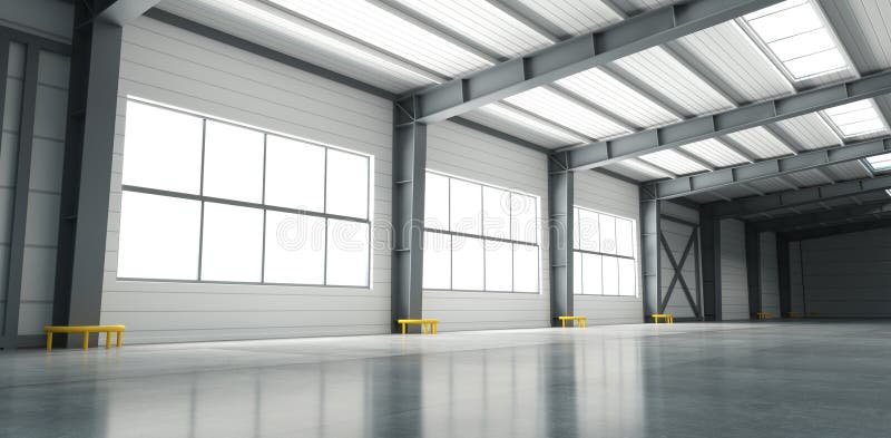 New Empty Warehouse or Factory Open Space Stock Illustration ...