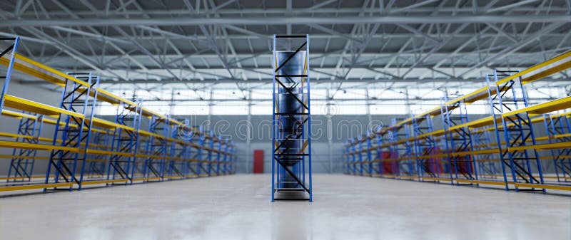 New Empty Warehouse for Rent. Industrial Storehouse, Storage System ...