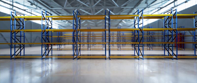 New Empty Warehouse for Rent. Industrial Storehouse, Storage System ...