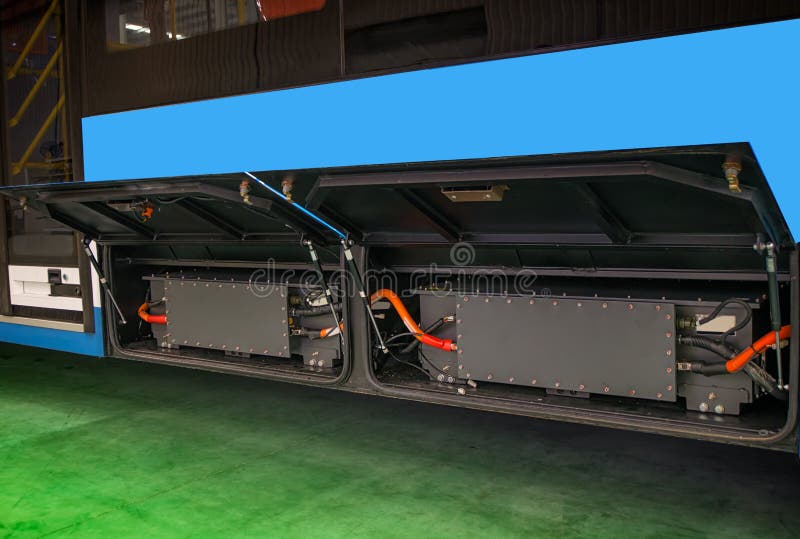 New energy bus battery stock photo. Image of industry - 100440454
