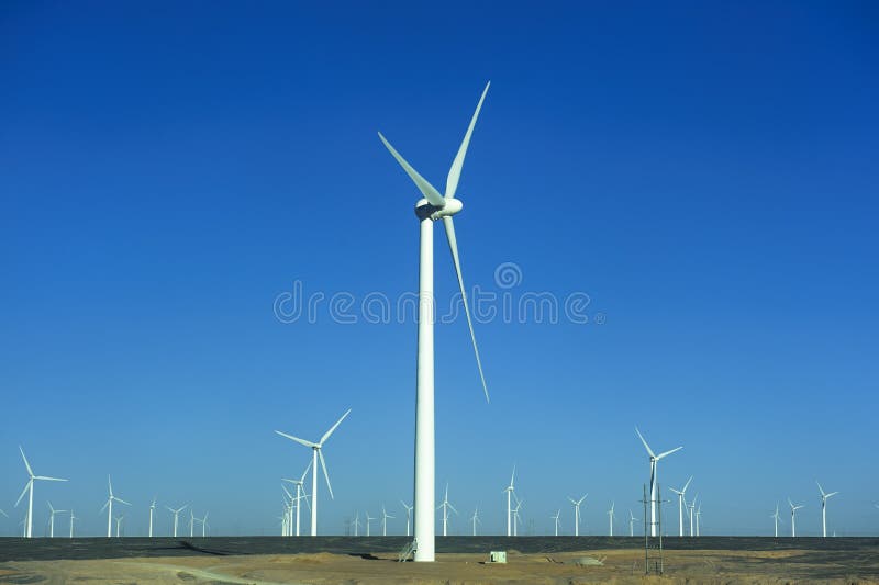 New Energy Source of Wind Power Windmills Stock Photo - Image of ...