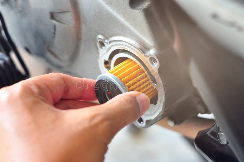 New Engine Oil Filter Change Stock Image - Image of flat, dartboard ...