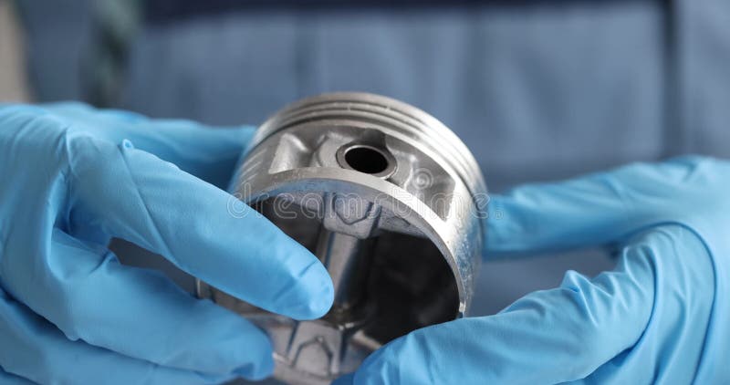 New Engine Piston in Hands of Auto Mechanic Closeup Stock Video - Video ...