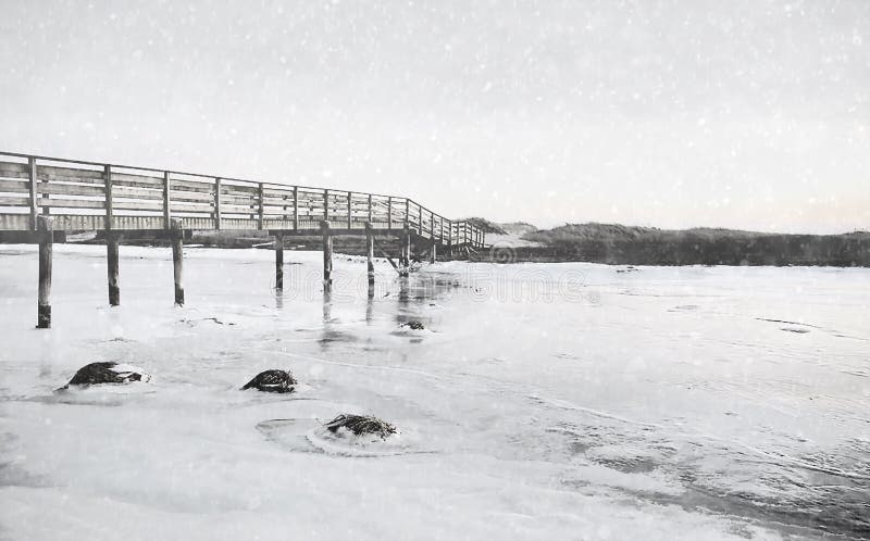 Snow Storm at Chatham, Cape Cod Bridge Stock Image - Image of ridgevale ...