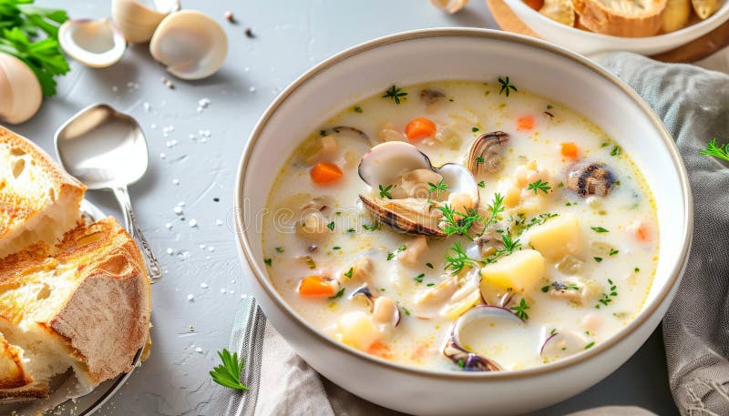 Chowder Soup White Farmhouse Kitchen Background Stock Illustrations – 4 ...