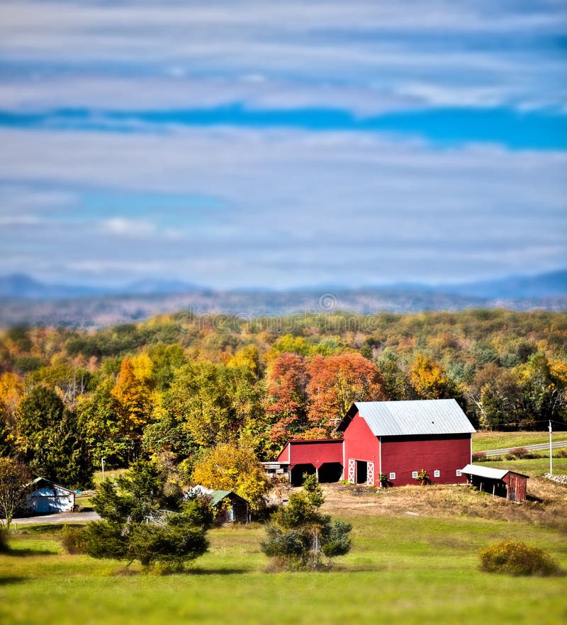 Red Barn, Apple Trees, Michigan Stock Image - Image of building, farm ...