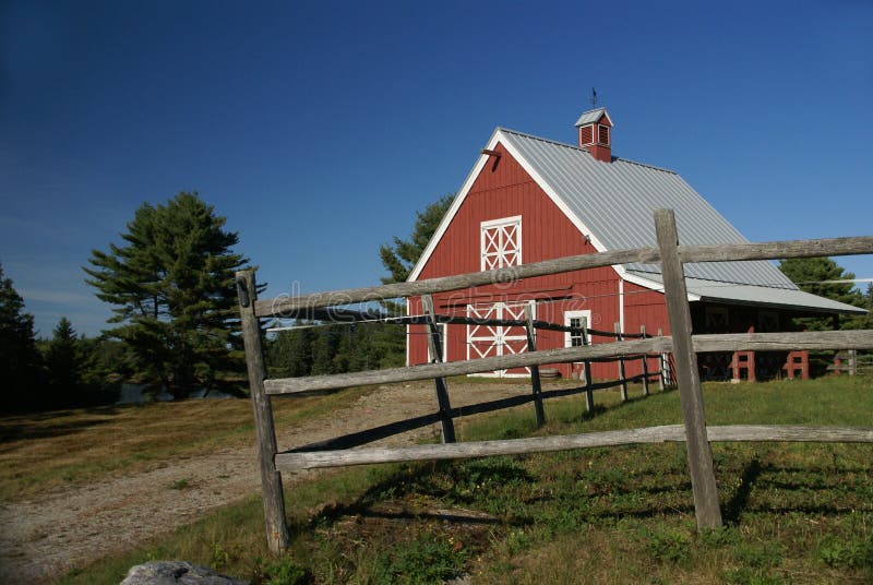 Red Round Barn Side View stock image. Image of farms - 73869543