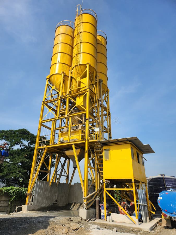 New erected batching plant stock image. Image of erected - 262245237