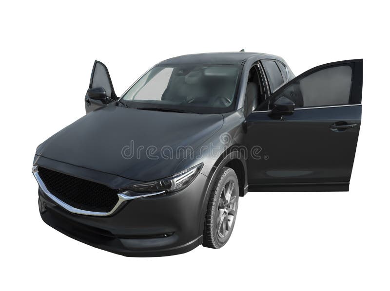 New Expensive Black Car Isolated on White Stock Image - Image of design ...