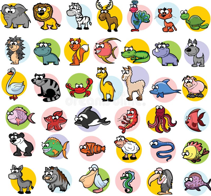New Extra Big Vector Animal Set Stock Illustration - Illustration of ...