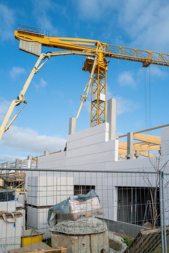 A New Factory Building is Erected on a Construction Site Stock Image ...
