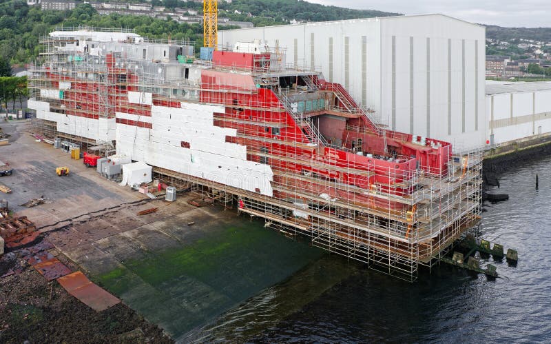 New Ferry in Construction in Ship Yard at Port Glasgow Stock Image ...
