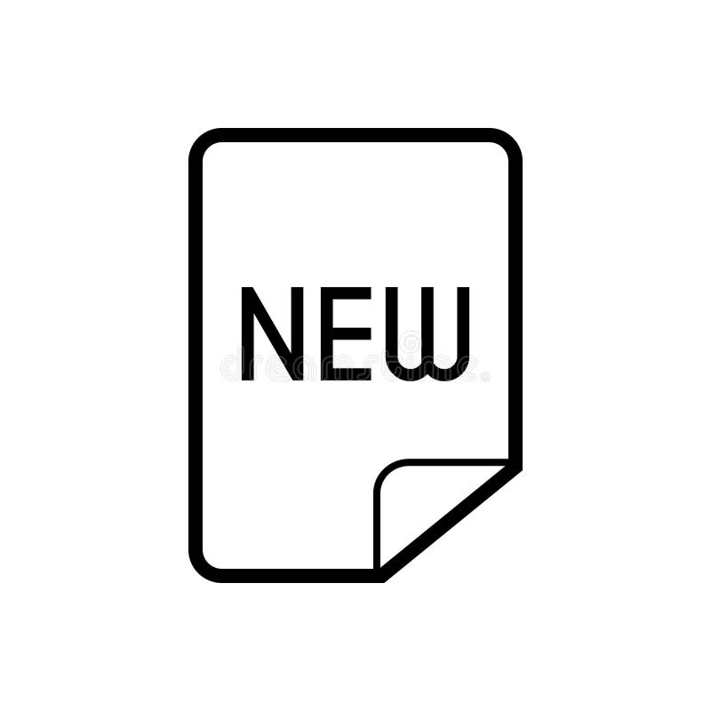 Black Line Icon for New File, Doc and Document Stock Vector ...