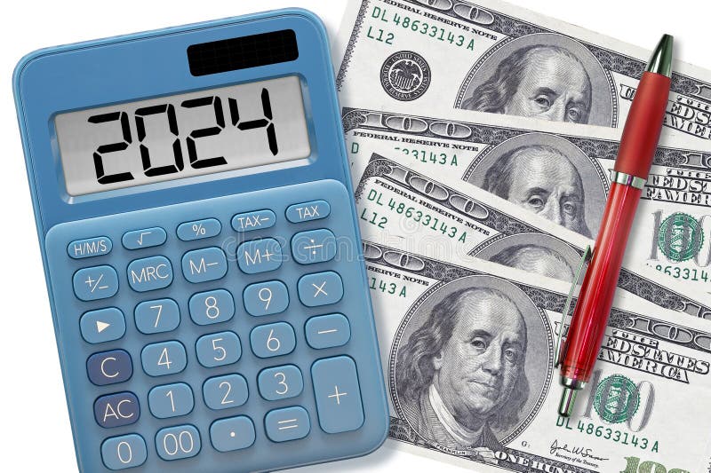 New Financial Year 2024 - Budget 2024 Concept with Calculator and US ...