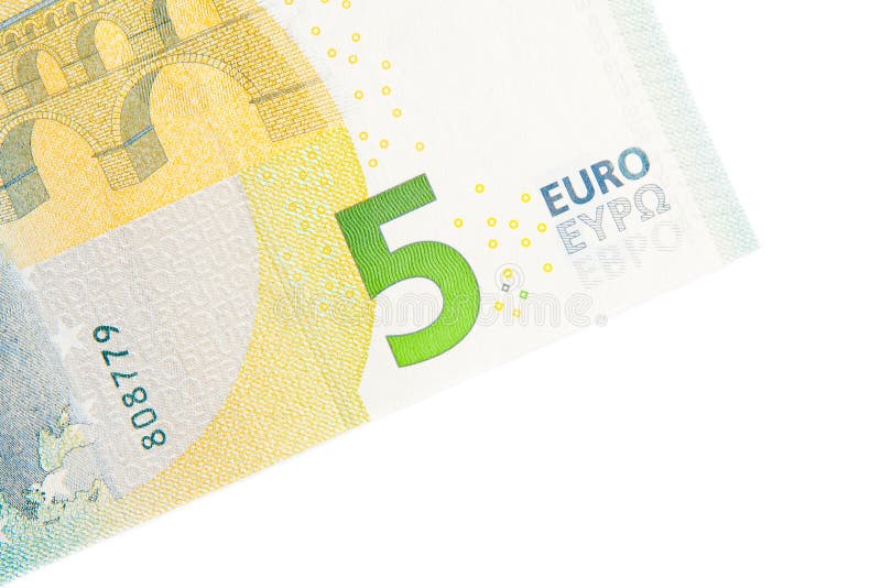 New Five Euro Banknote Back Side Stock Image - Image of closeup ...