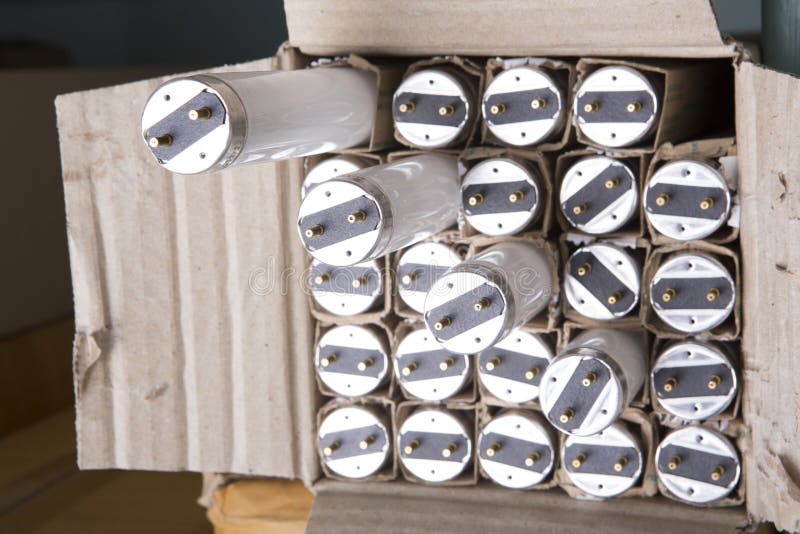 New Fluorescent Light Tubes Stock Image - Image of environment, closeup ...